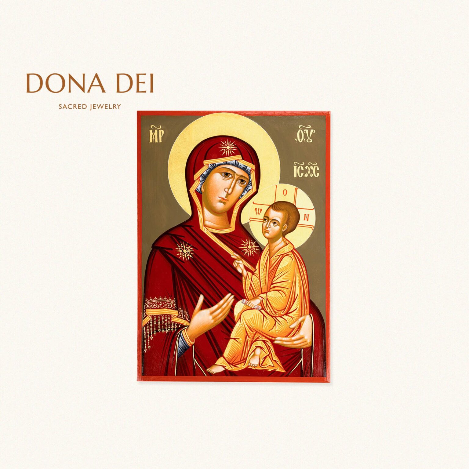 The TIKHVIN VIRGIN MARY Icon, Russian Orthodox Hand Painted Icon - Dona ...