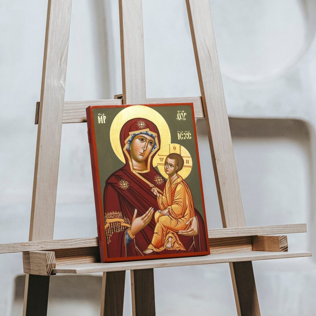 The TIKHVIN VIRGIN MARY Icon, Russian Orthodox Hand Painted Icon - Dona ...